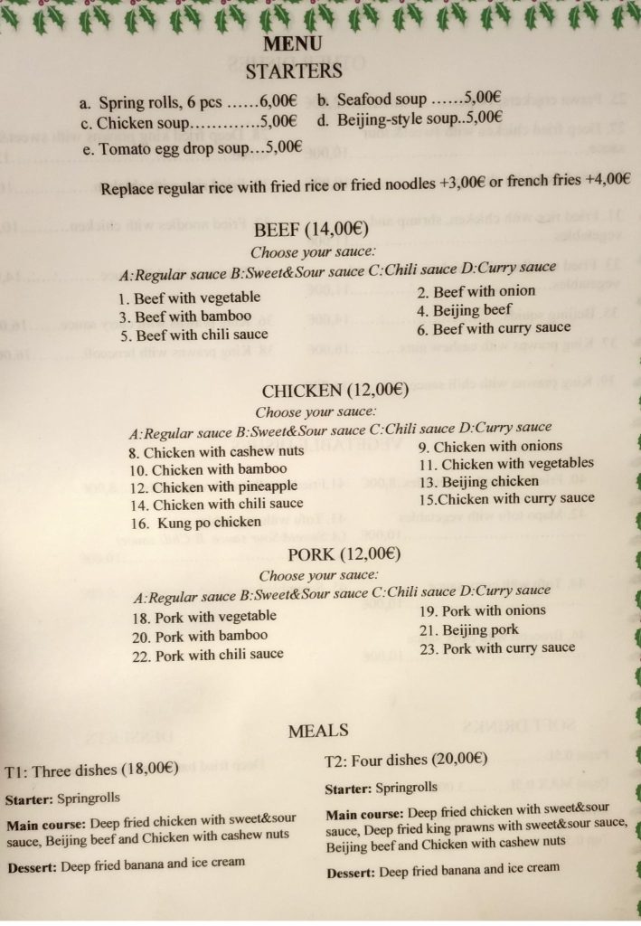 CL Ravintola Hervanta (Michi Asian Cuisine) Menu December 2025